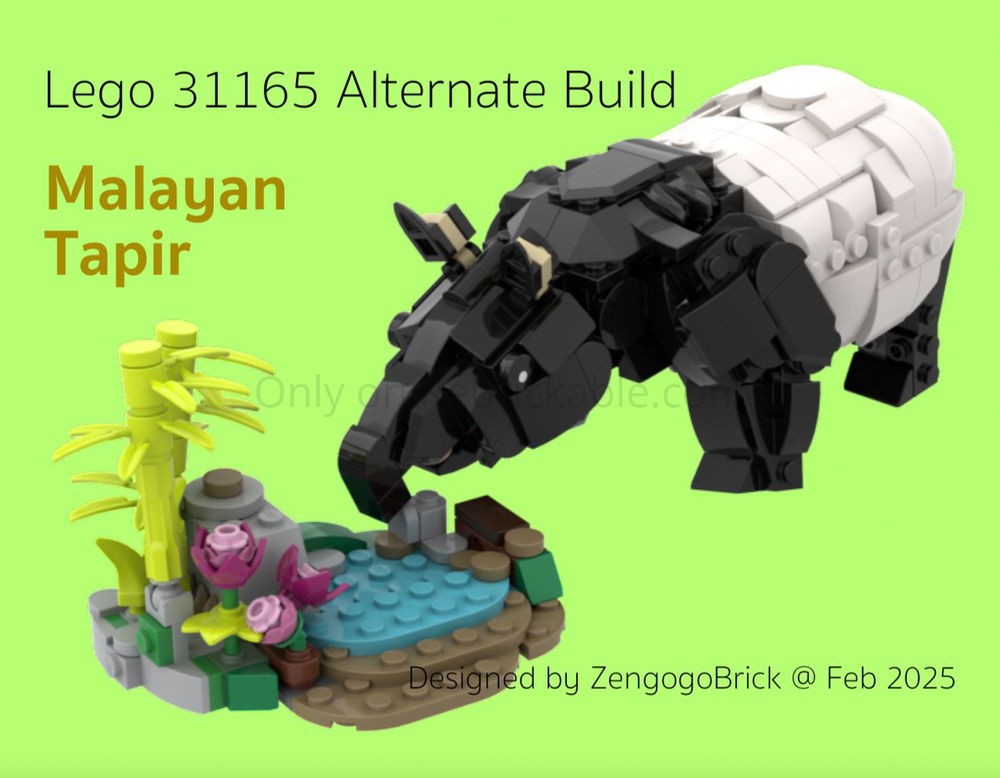 LEGO MOC 31165 Malayan Tapir by zengogobrick | Rebrickable - Build with ...
