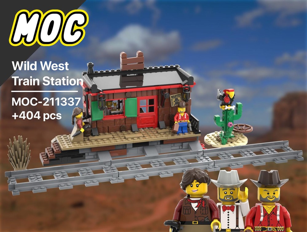 LEGO MOC Wild West Train Station | Cowboys | Legoredo | Lone Ranger ...