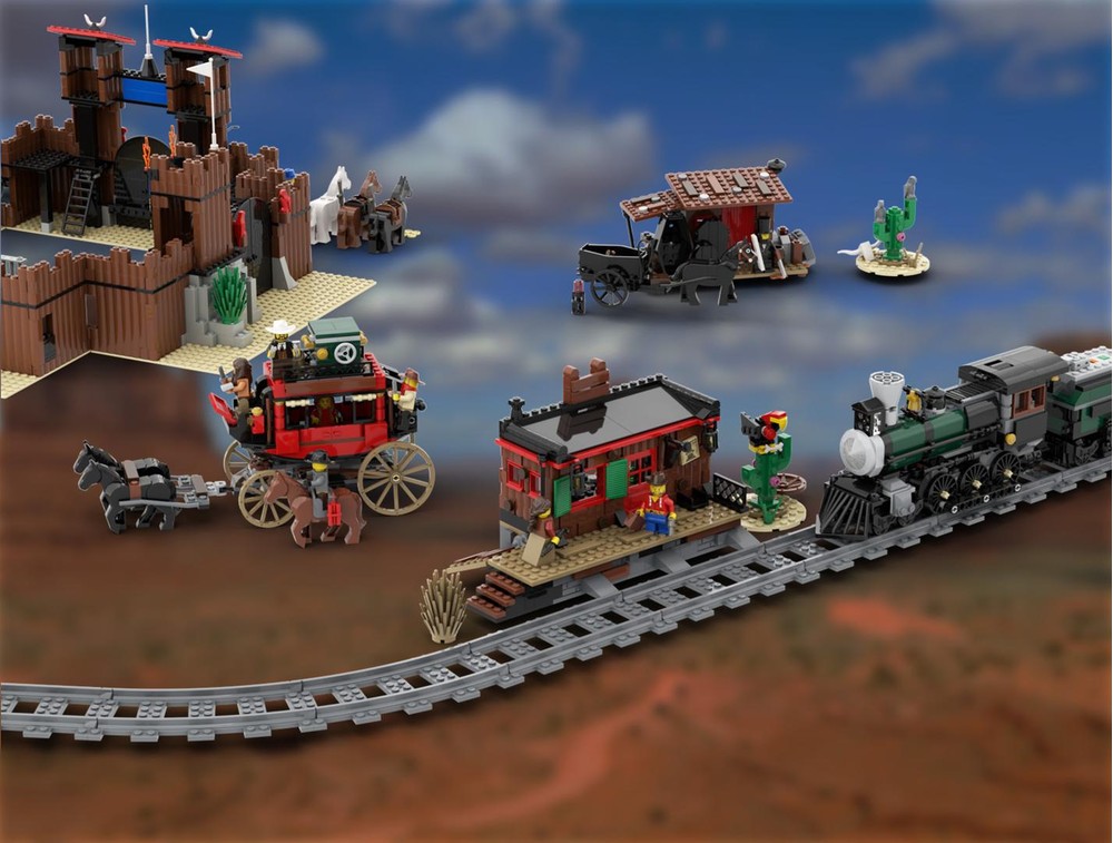 LEGO MOC Wild West Train Station | Cowboys | Legoredo | Lone Ranger ...