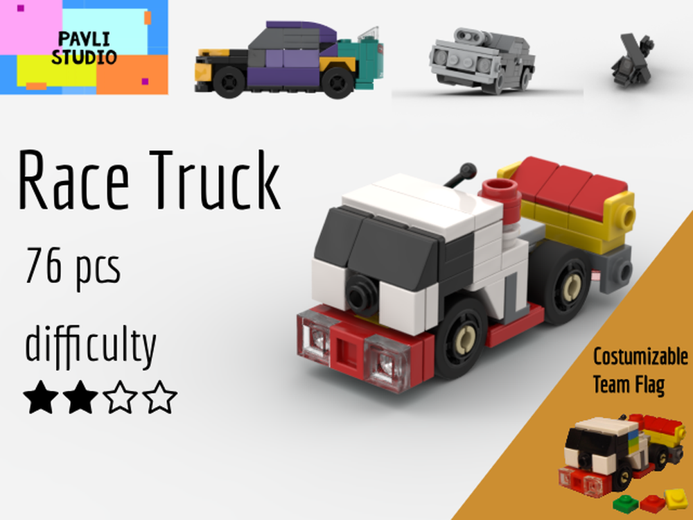 LEGO MOC Race Truck by PAVLI_STUDIO | Rebrickable - Build with LEGO