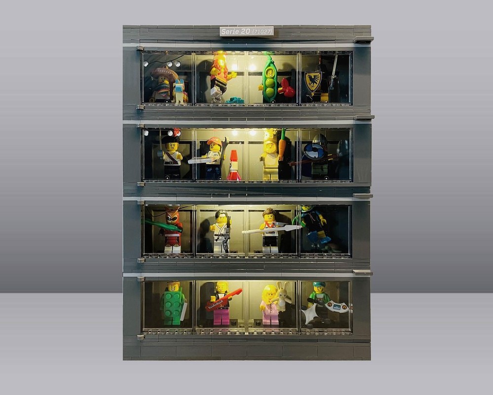 LEGO MOC Lego Minifigure Display Frame / Showcase for 16 minifigures ...