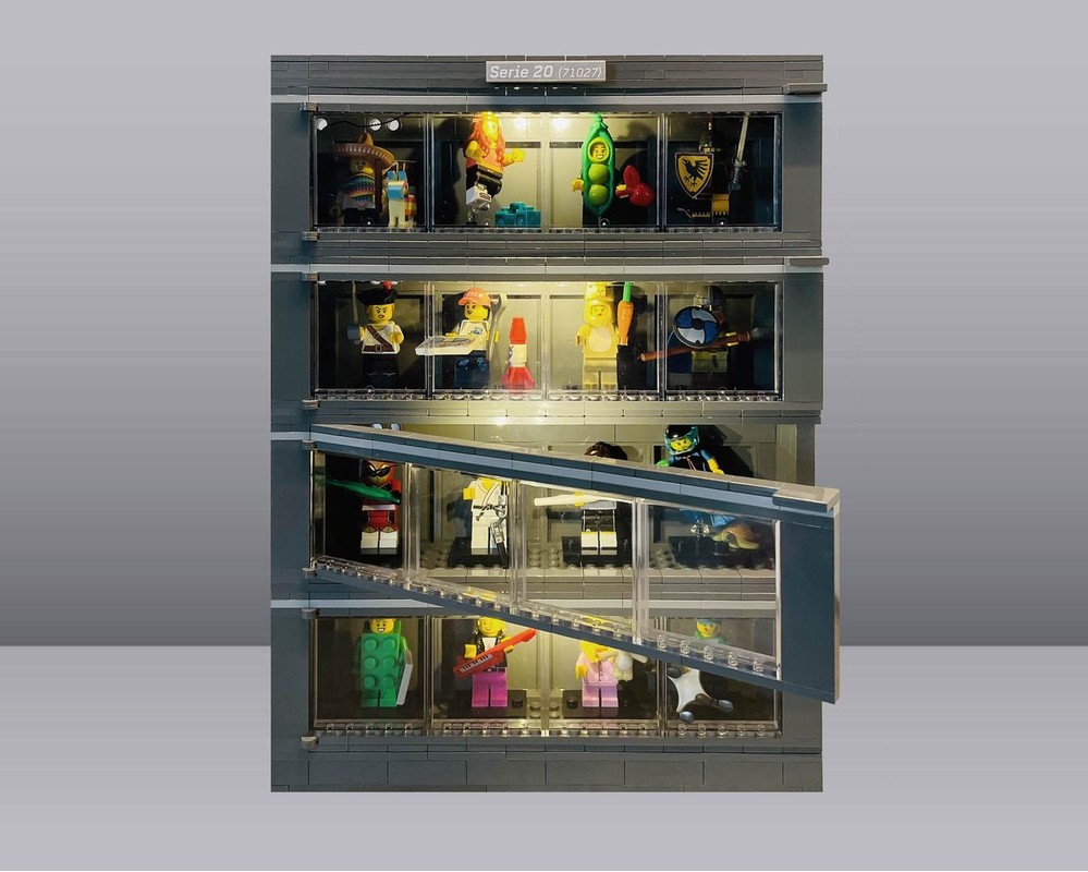 Lego Moc Lego Minifigure Display Frame Showcase For 16 Minifigures