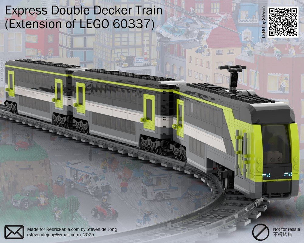 LEGO MOC Express Passenger Train (Double Decker Extension of LEGO Set 60337) by stevendejong ...