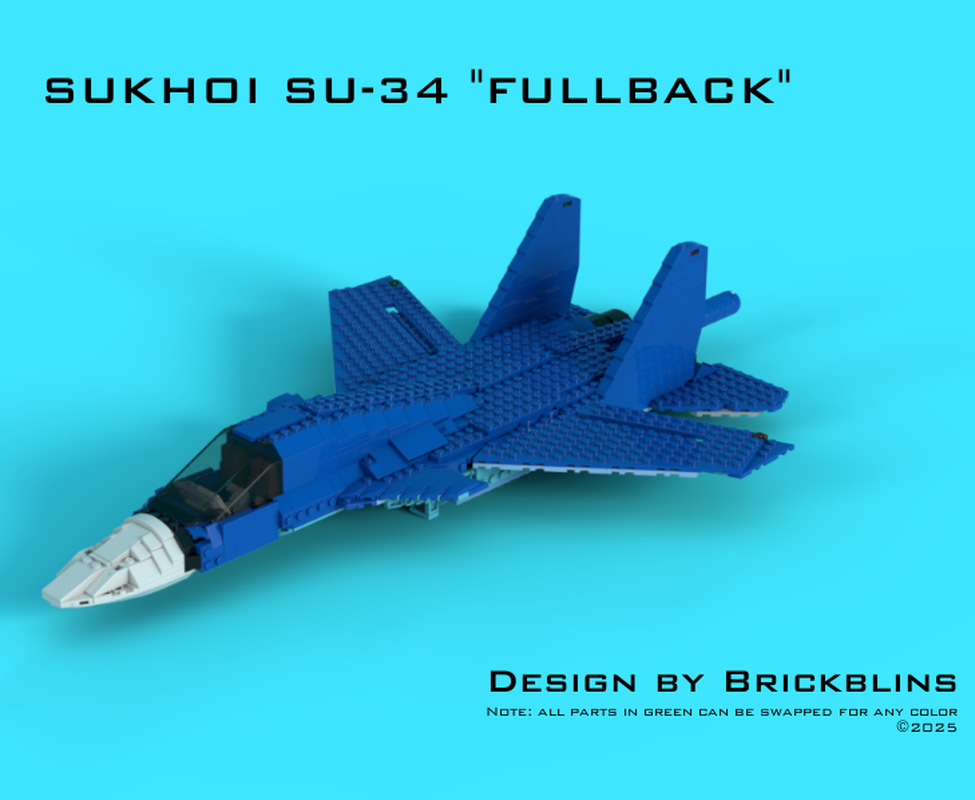 LEGO MOC Sukhoi SU-34 "Fullback" FREE INSTRUCTIONS by Brickblins | Rebrickable - Build with LEGO
