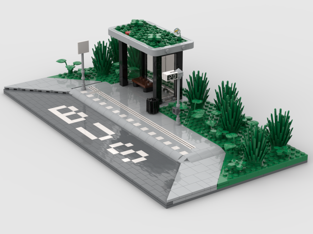 LEGO MOC Busstop- and shelter with green roof by GTerBricks ...
