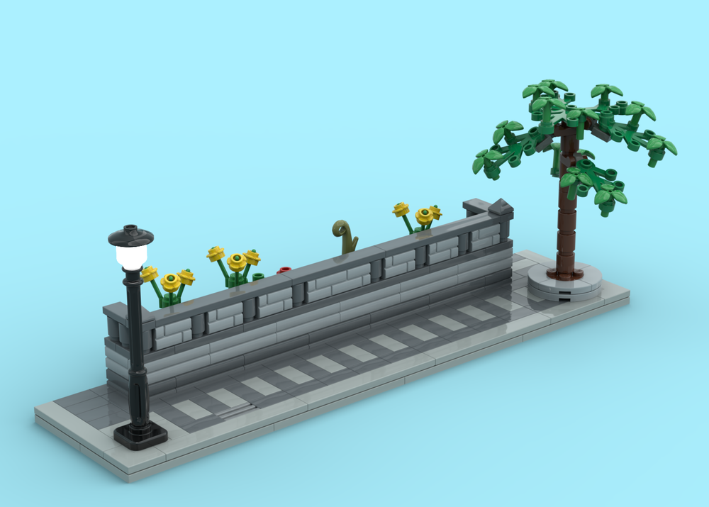 LEGO MOC Sidewalk with Tree V2 by elldaimo | Rebrickable - Build with LEGO