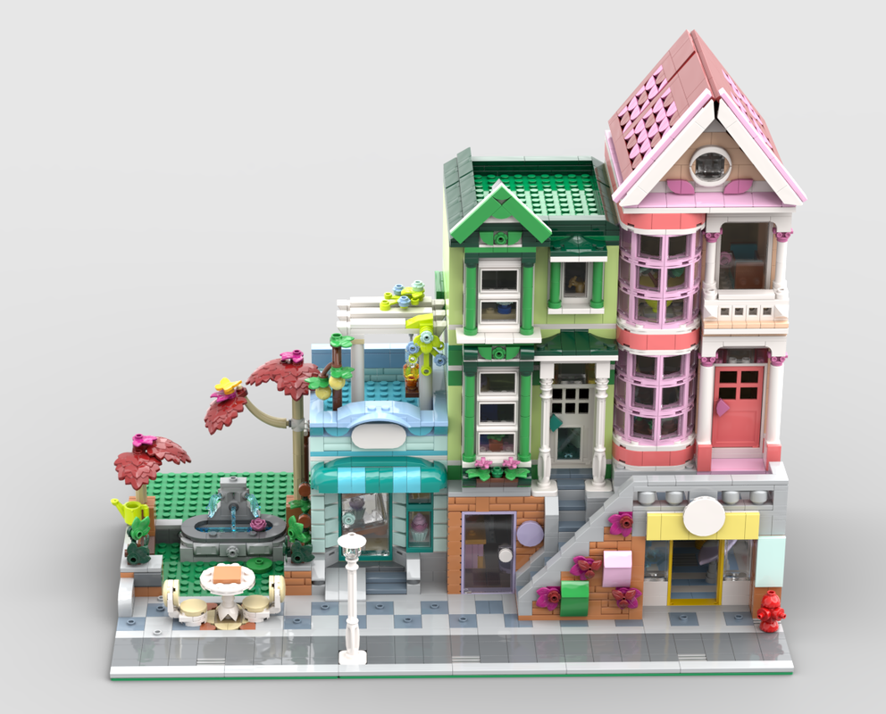LEGO MOC Heartland City Stores and Apartments Modular Building by ...