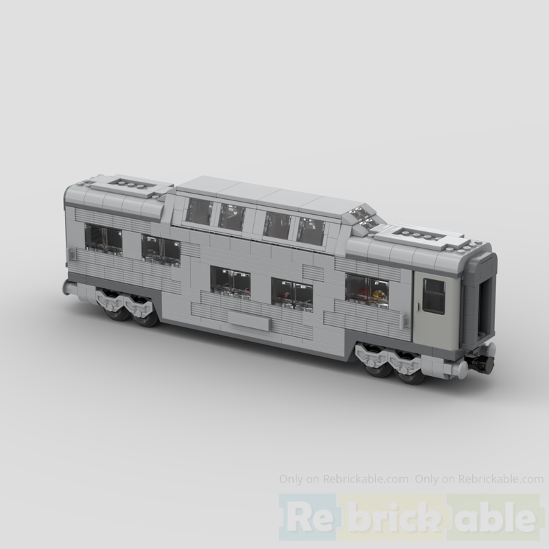 LEGO MOC-212051 Santa fe double decker canopy passanger train car ...