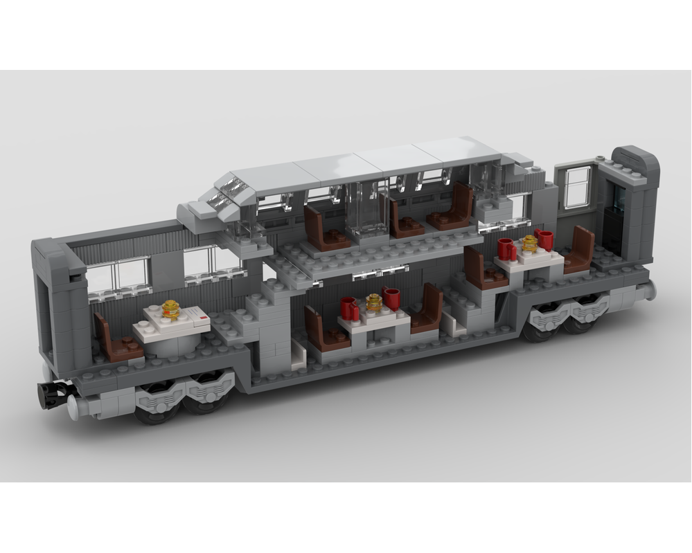 LEGO MOC Santa fe double decker canopy passanger train car ...