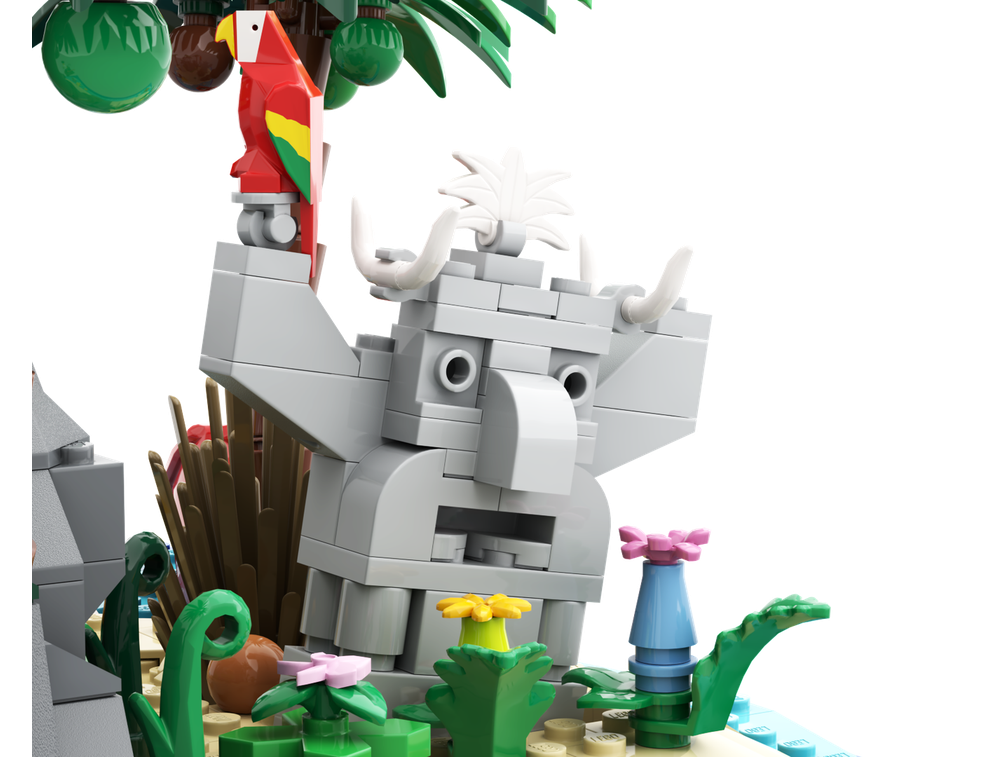 Lego Moc Pirate Secret Cave Hideout With Lookout And Waterfall Lagoon