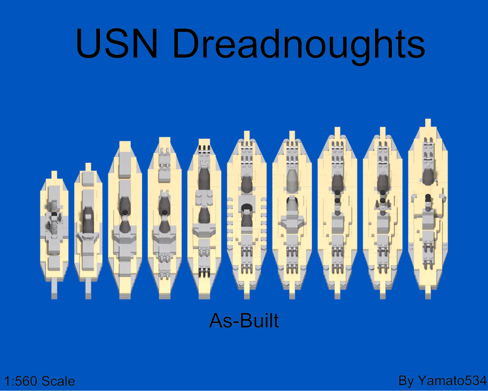 LEGO MOC 1:560 Scale US Dreadnoughts(as-built) by yamato534 ...
