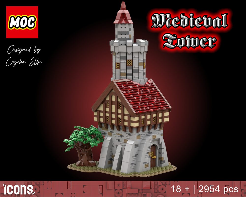 LEGO MOC Medieval Tower by Cegeha Elbe | Rebrickable - Build with LEGO