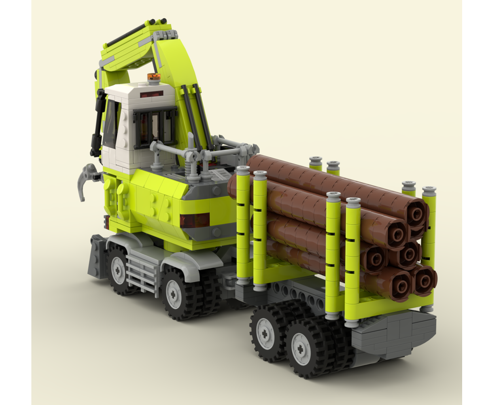 LEGO MOC Log Handler and Trailer by Wacky | Rebrickable - Build with LEGO
