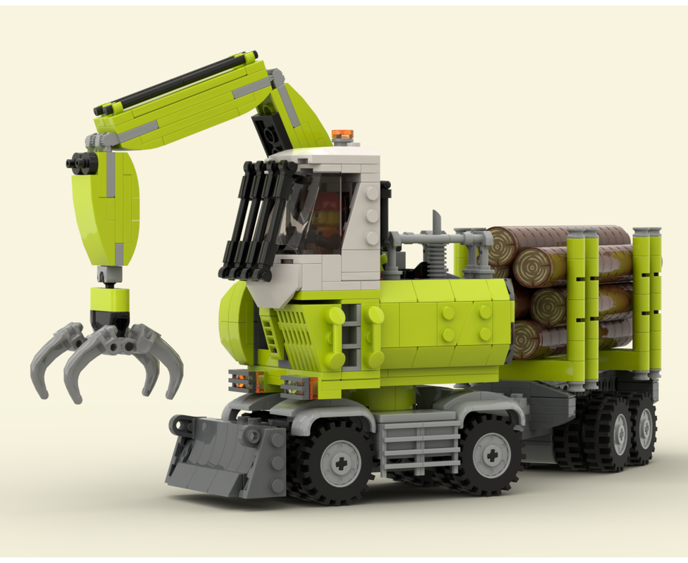 LEGO MOC Log Handler and Trailer by Wacky | Rebrickable - Build with LEGO