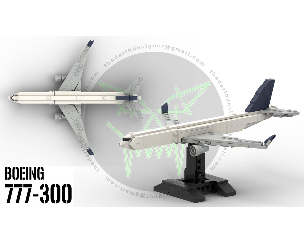 LEGO MOC BOEING 777-300 - 1:300 Scale by DarthDesigner | Rebrickable - Build with LEGO