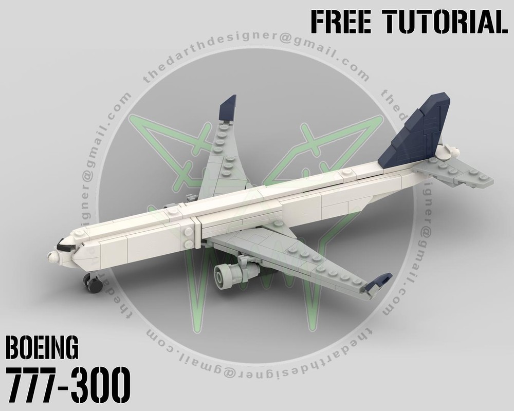 LEGO MOC BOEING 777-300 - 1:300 Scale by DarthDesigner | Rebrickable - Build with LEGO