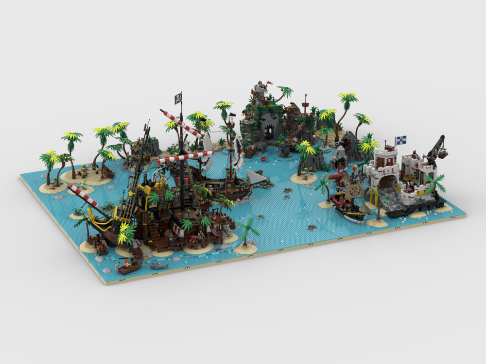 LEGO MOC-212425 Pirates Diorama - Display for sets 21322 + 10320 ...