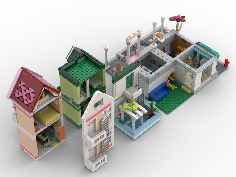 LEGO MOC Corner Apartments & Store - Modification of Set 42670 by Brick ...