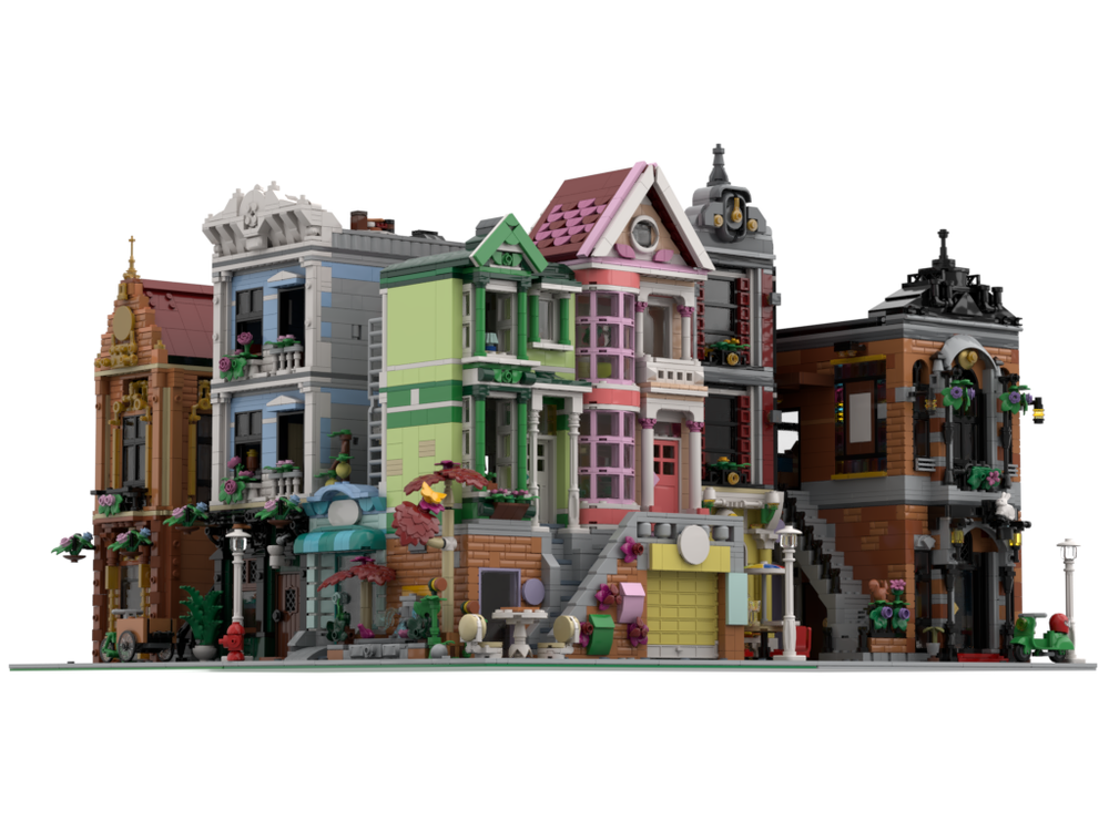 LEGO MOC-212552 Corner Apartments & Store - Modification of Set 42670 ...