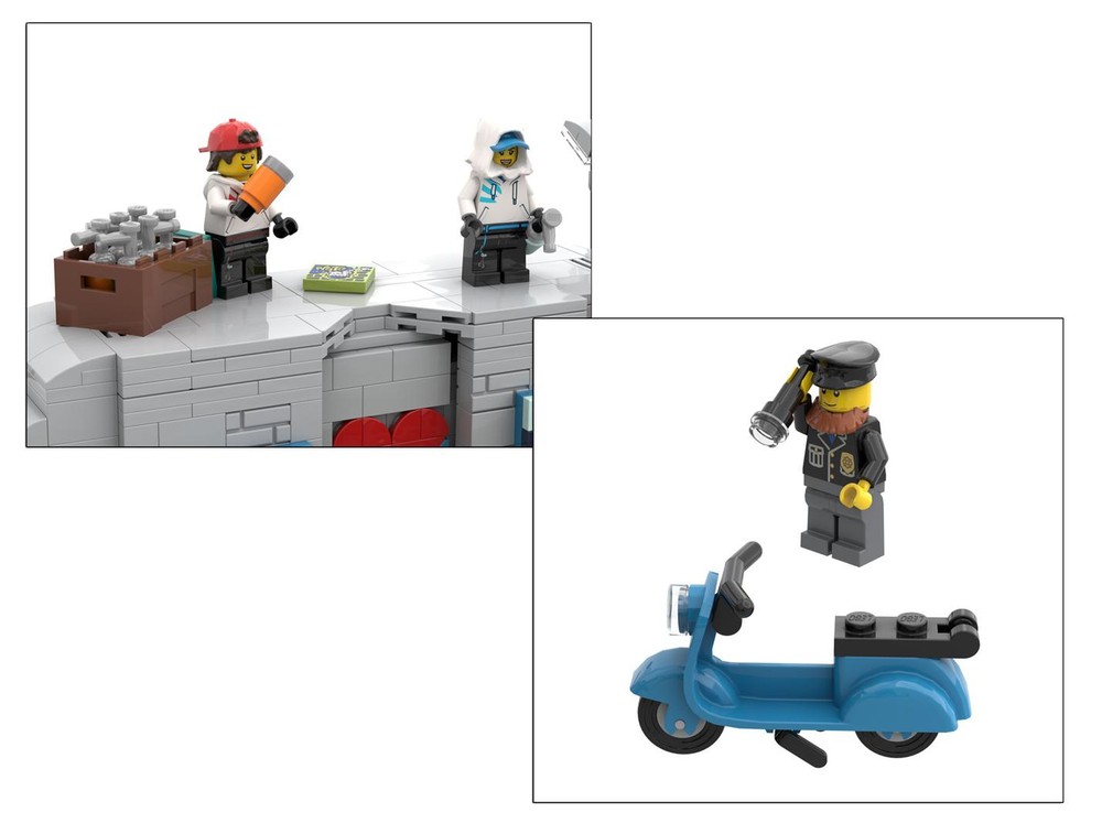 LEGO MOC-212656 Graffiti Sprayer on Construction Site near Train Tracks ...