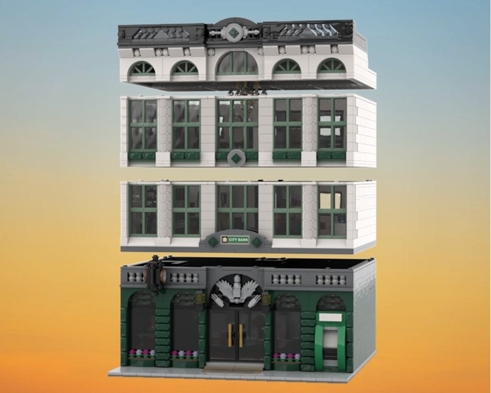 LEGO MOC-212957 City Bank by Jota Herr Bricks | Rebrickable - Build ...