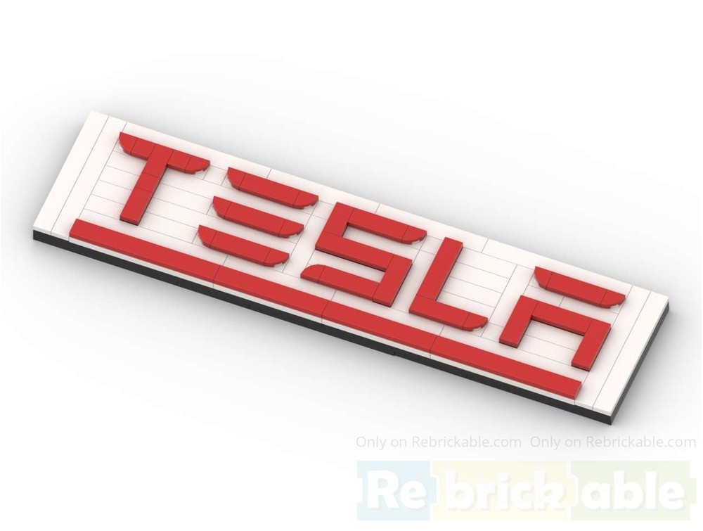 LEGO MOC Logo TESLA (White & Red) by MarkMOC71 | Rebrickable - Build ...