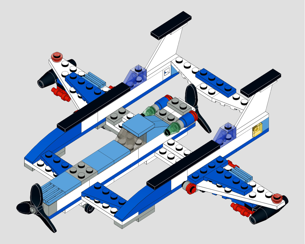LEGO MOC 4098 Twin-Boom Aircraft by crazy8ron | Rebrickable - Build ...