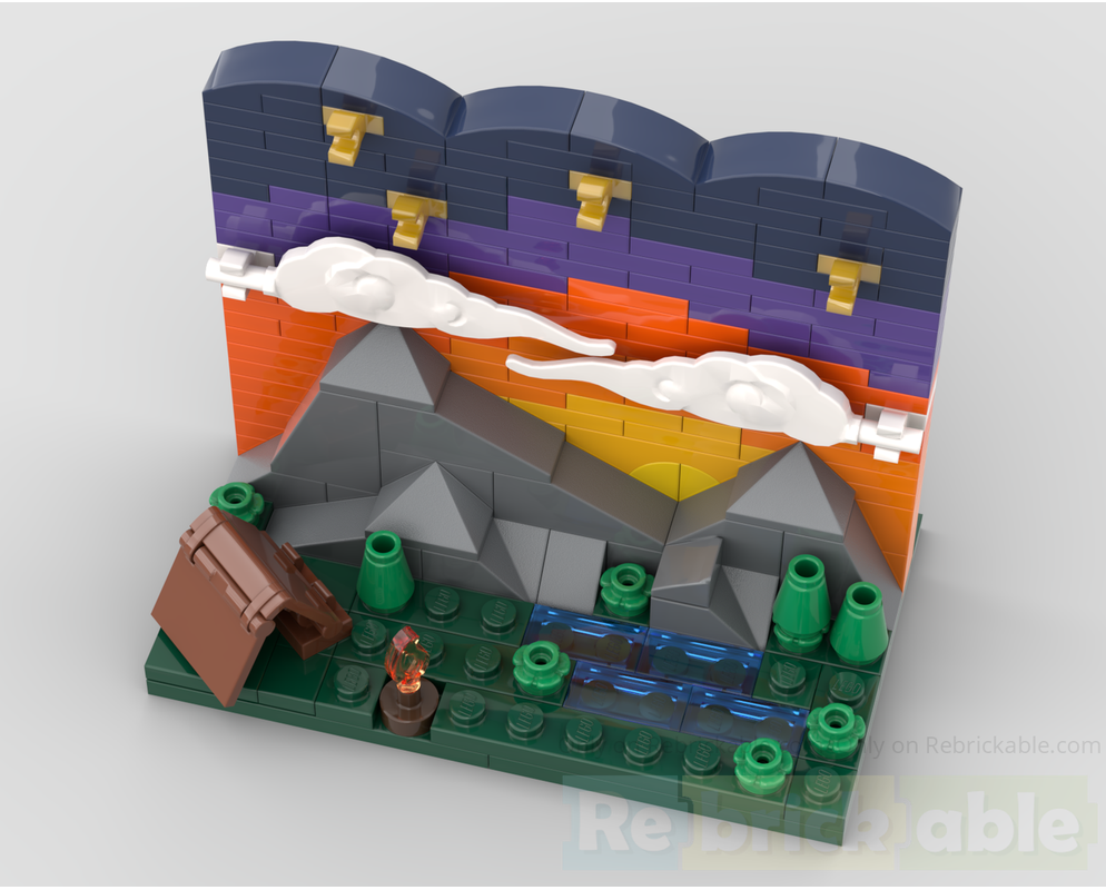LEGO MOC Mountain sunset by thebricksandmagic | Rebrickable - Build ...