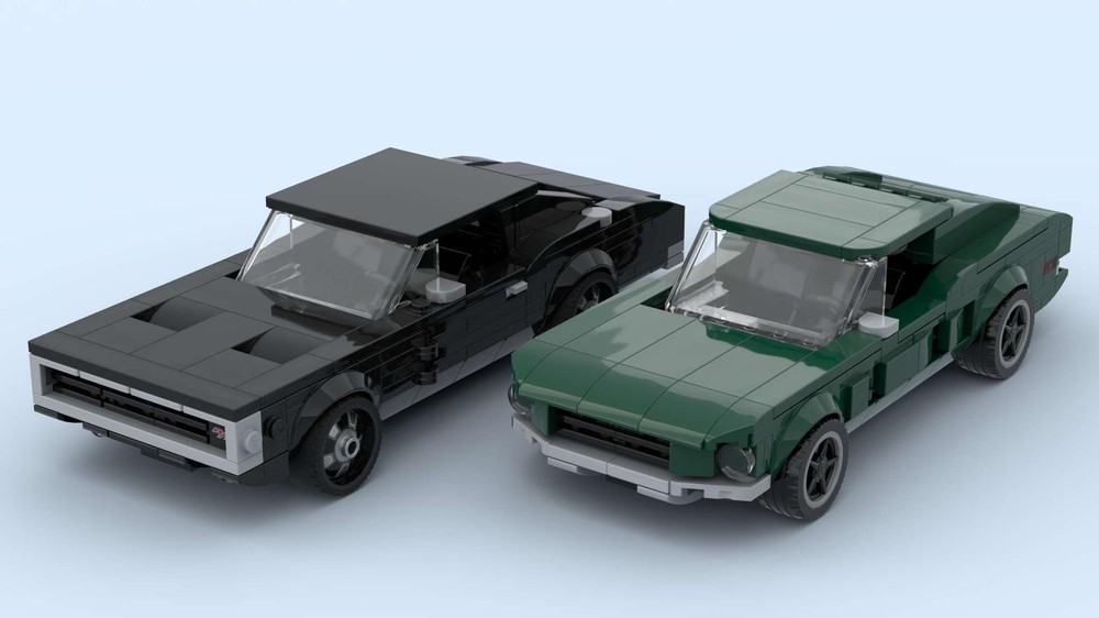 LEGO MOC-213705 Bullitt Double Pack - '68 Charger & '68 Mustang 8 wide ...