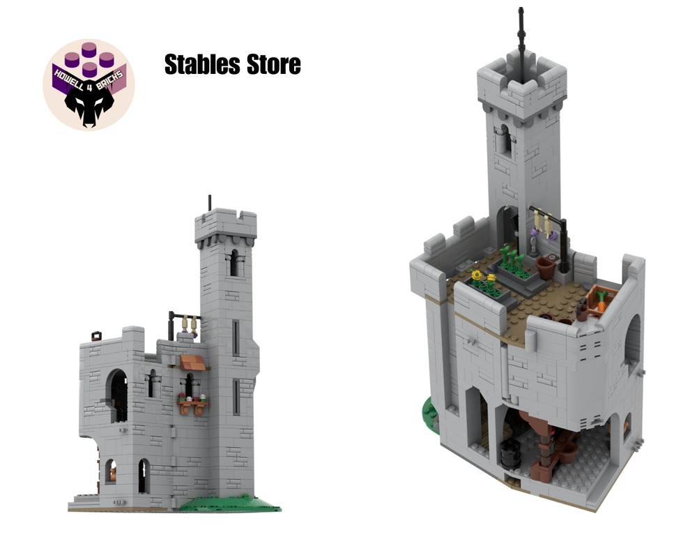 LEGO MOC Massive Castle - Castle Back Half and Stables by howell4Bricks | Rebrickable - Build ...