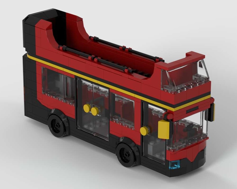 LEGO MOC Red Double-Decker Sightseeing Bus Modification by fjost ...