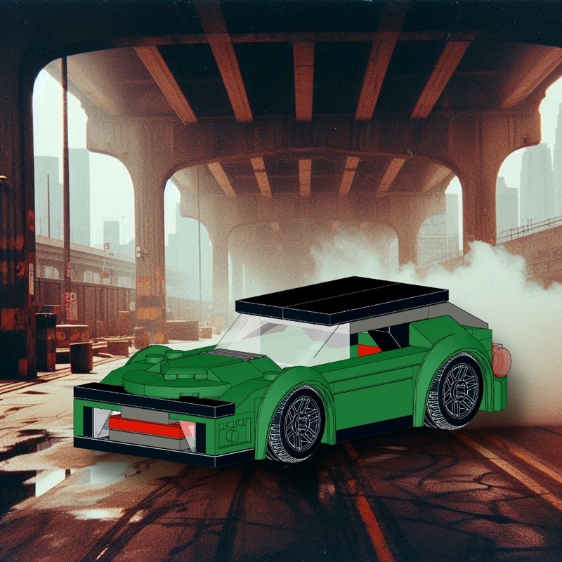 LEGO MOC Green Mean MuscleCar by Keep On Bricking | Rebrickable - Build ...