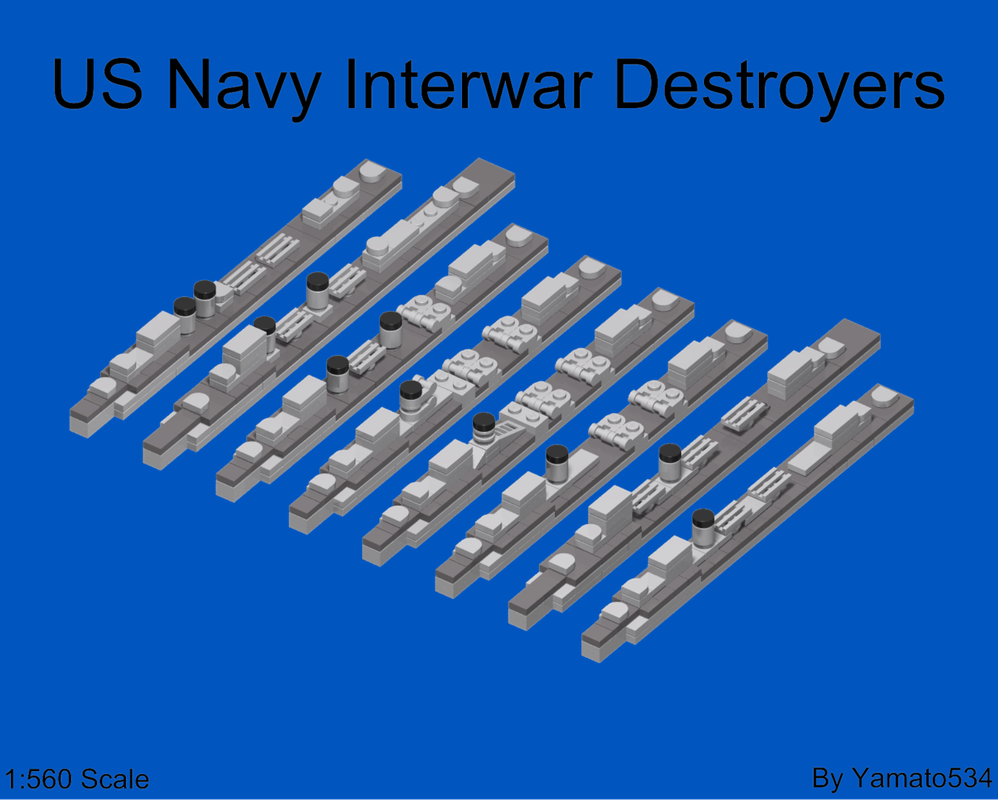 LEGO MOC 1:560 Scale US interwar Destroyers by yamato534 | Rebrickable ...