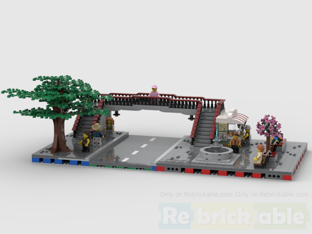 LEGO MOC City Walkway Overpass by NorwegianTater | Rebrickable - Build ...