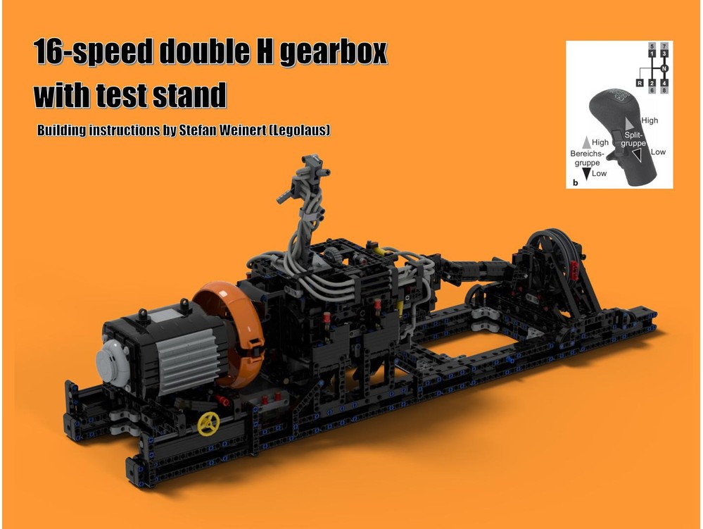 LEGO MOC Authentic realistic 16-speed double H heavy-duty truck gearbox ...