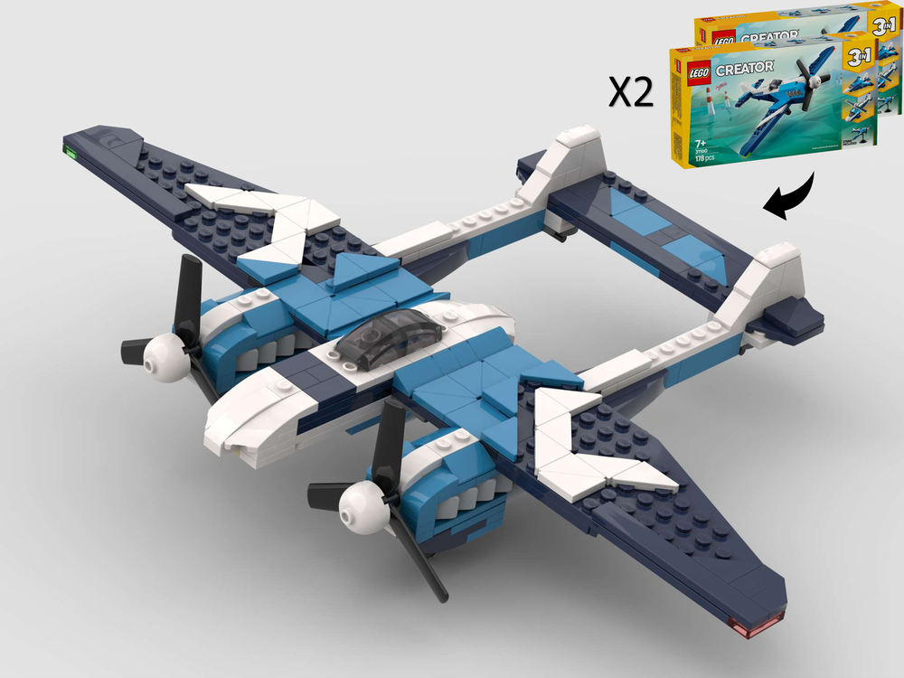 LEGO MOC Lockheed P-38 Lightning - Alternate Build of 2 x 31160 Race ...