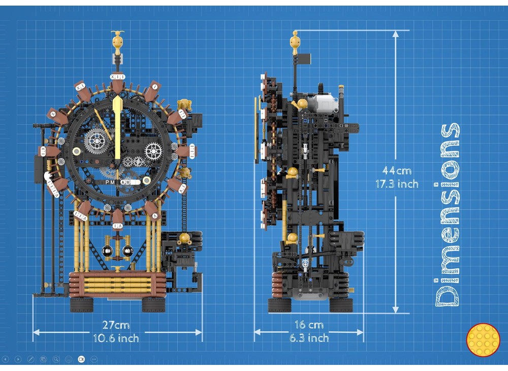 LEGO MOC Pendulum Clock by Berthil | Rebrickable - Build with LEGO