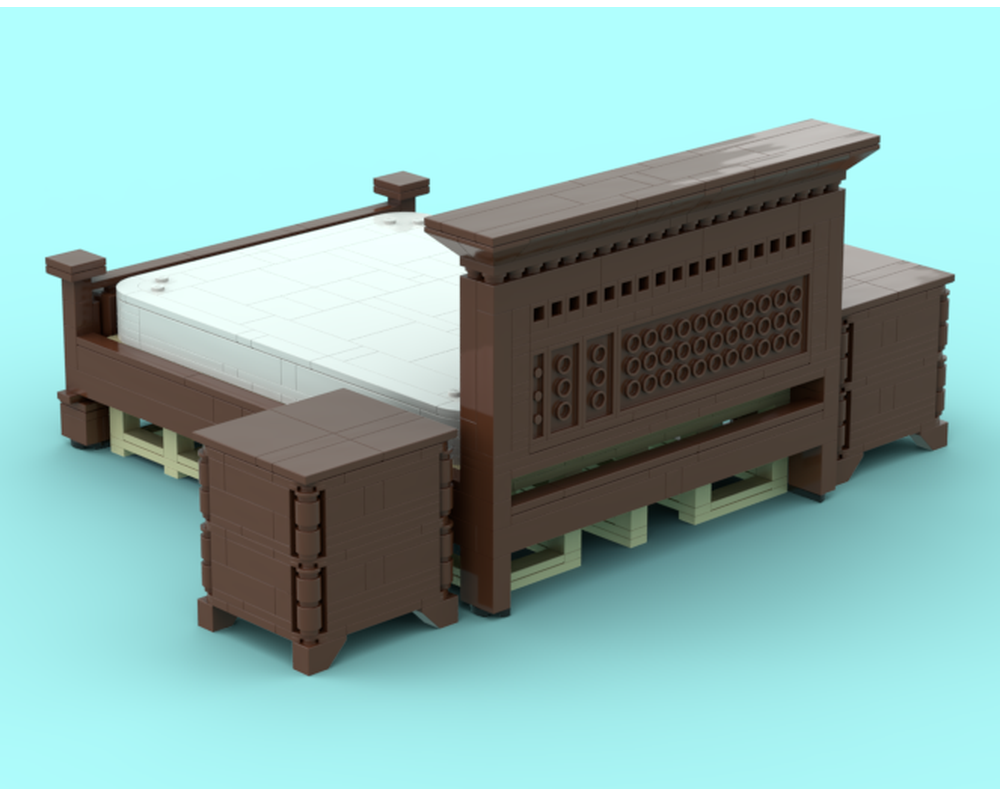 LEGO MOC American style retro double bed by LingKong | Rebrickable ...