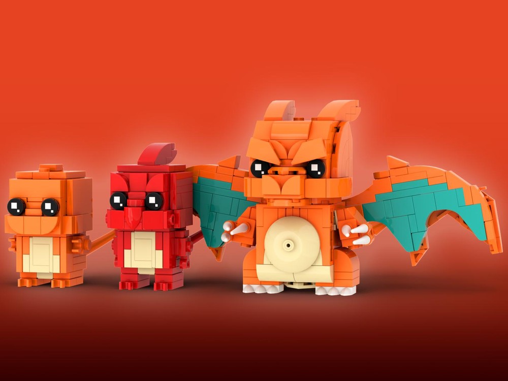 LEGO MOC Charmander, Charmeleon, Charizard Brickheadz LEGO MOC - Poké ...