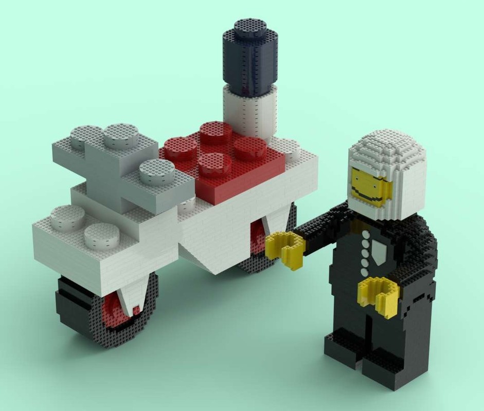 LEGO MOC Supersized Scale Classic Town Police Motorcycle and Rider (No ...