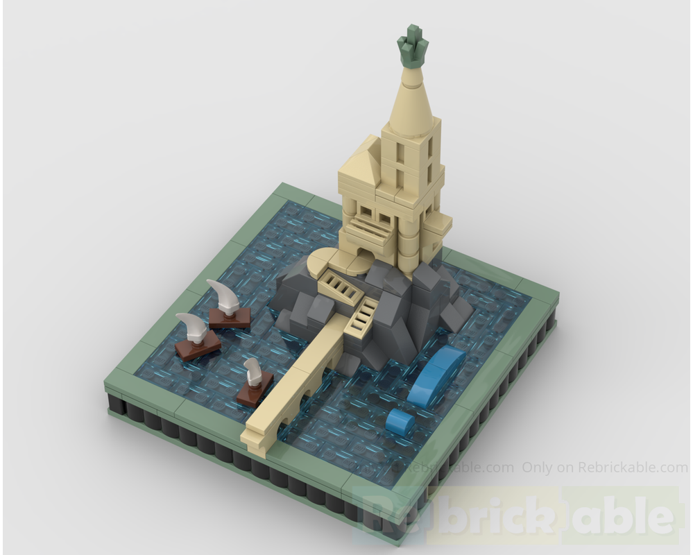 LEGO MOC Castle on the Rocky Island – Microscale by thebricksandmagic ...
