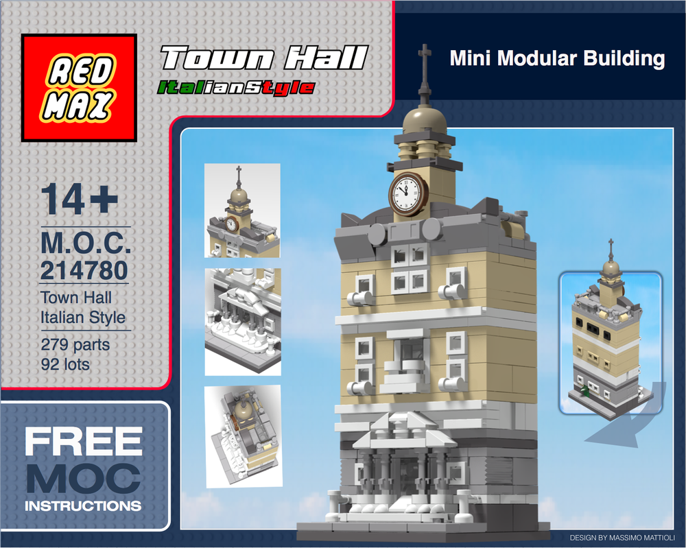 LEGO MOC-214780 Mini Modular Tawn Hall - Italian Style by Redmax ...