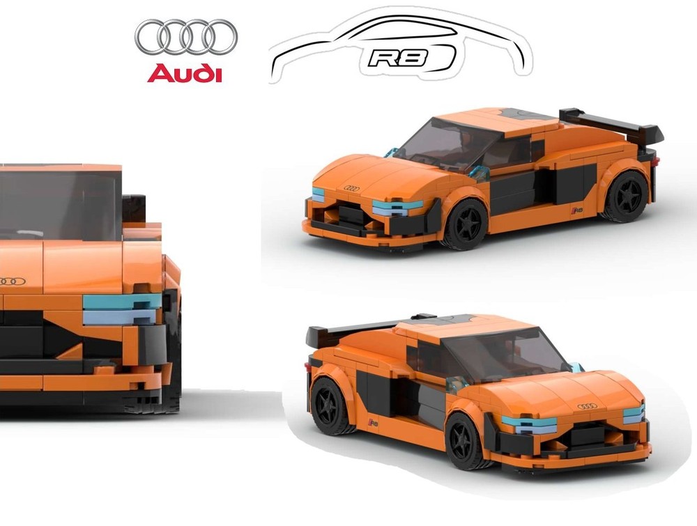 LEGO MOC AUDI R8 V10 Orange & Black version by MarkMOC71 | Rebrickable ...