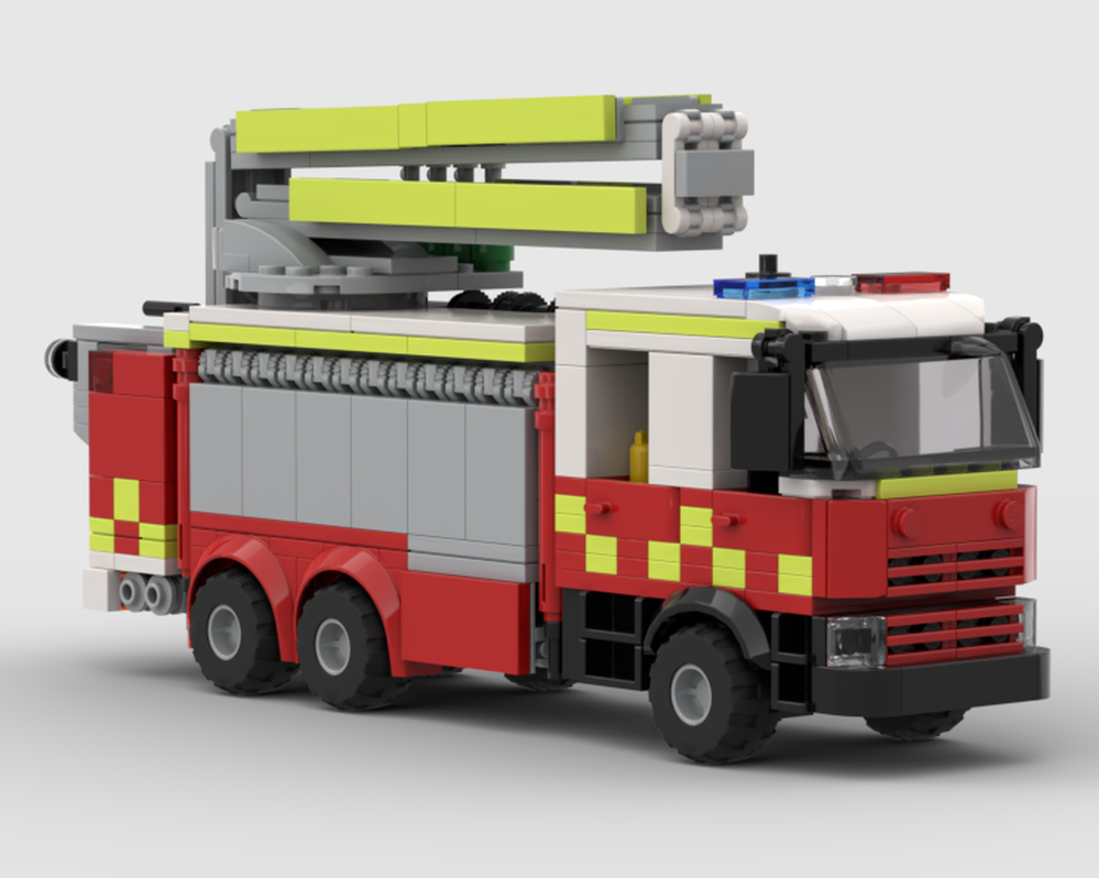 LEGO MOC Aerial Pumper Fire Truck by reggieranger | Rebrickable - Build ...