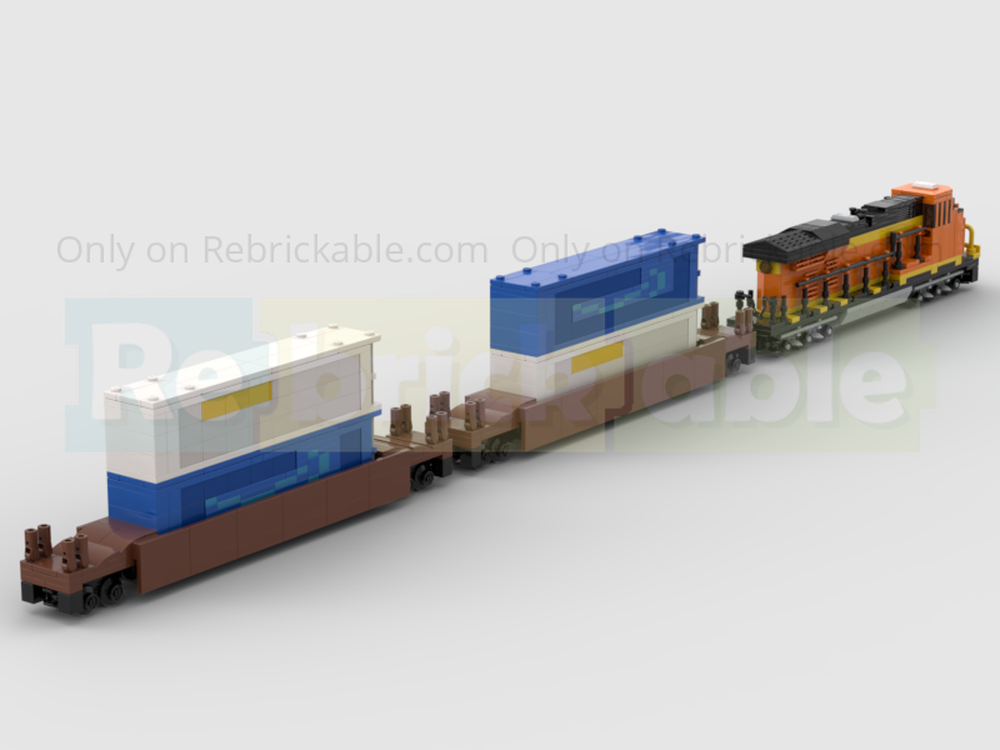 LEGO MOC-215001 4-Wide BNSF Container Freight Train Pack - Diesel ...