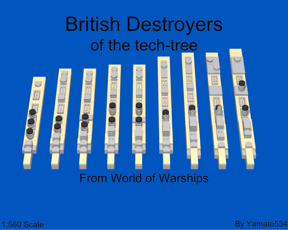 LEGO MOC 1:560 Scale UK WOWS destroyers by yamato534 | Rebrickable ...