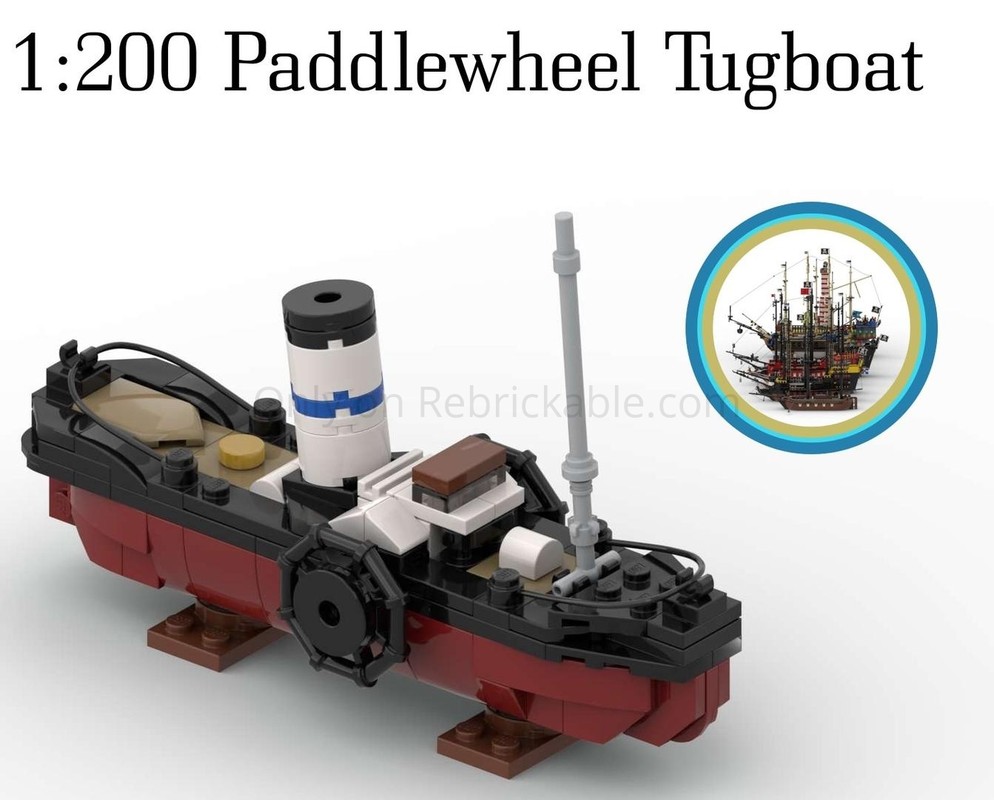 LEGO MOC 1:200 Paddlewheel Tugboat by The Pirate Shipwright ...