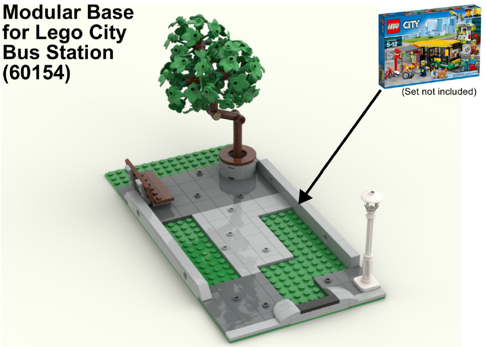 LEGO MOC Modular Base for Lego City Bus Station 60154 by Bausteinbörse ...