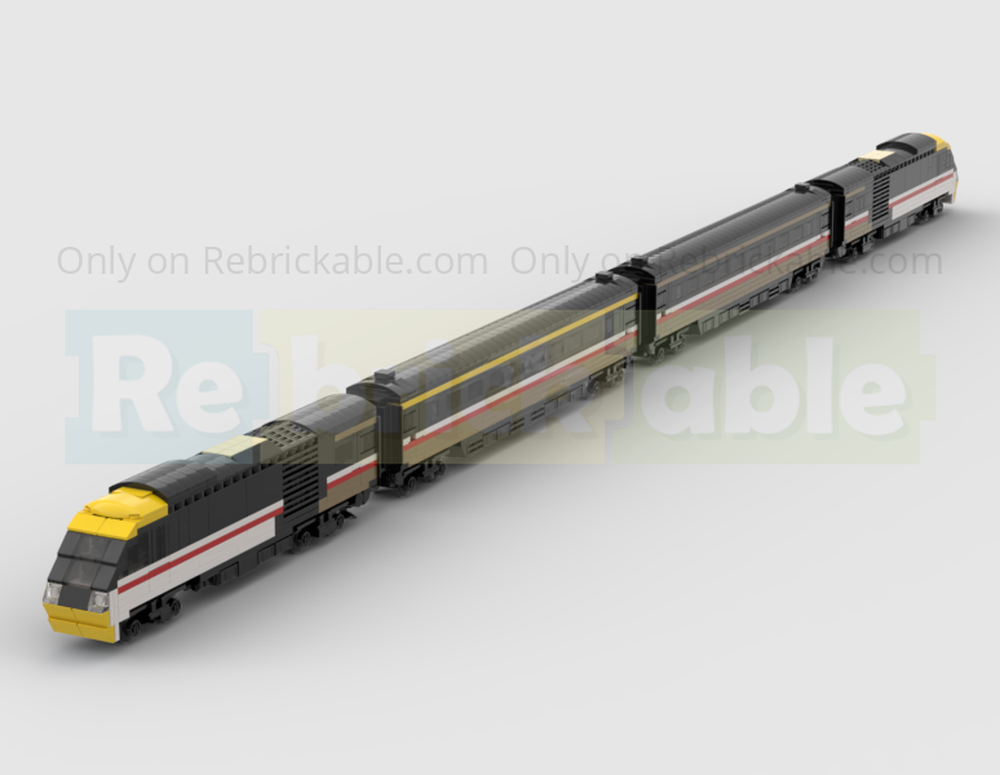 LEGO MOC 4-Wide Intercity 125 HST Train Set - Two Power Cars & Two MK3 ...