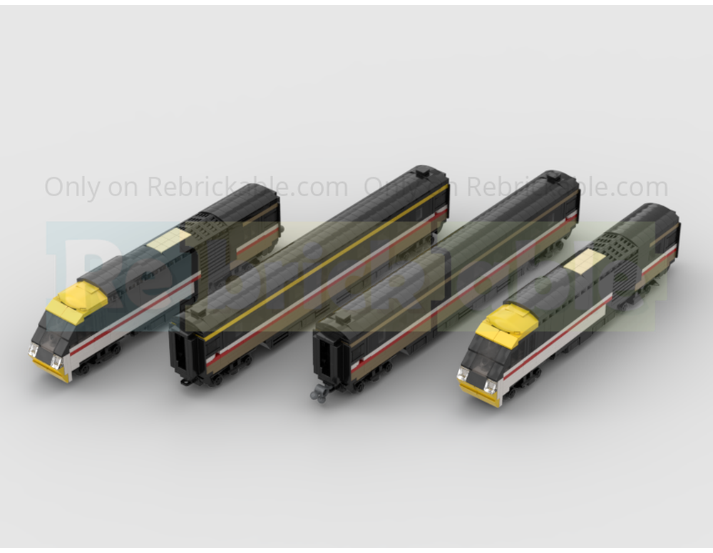 LEGO MOC 4-Wide Intercity 125 HST Train Set - Two Power Cars & Two MK3 ...
